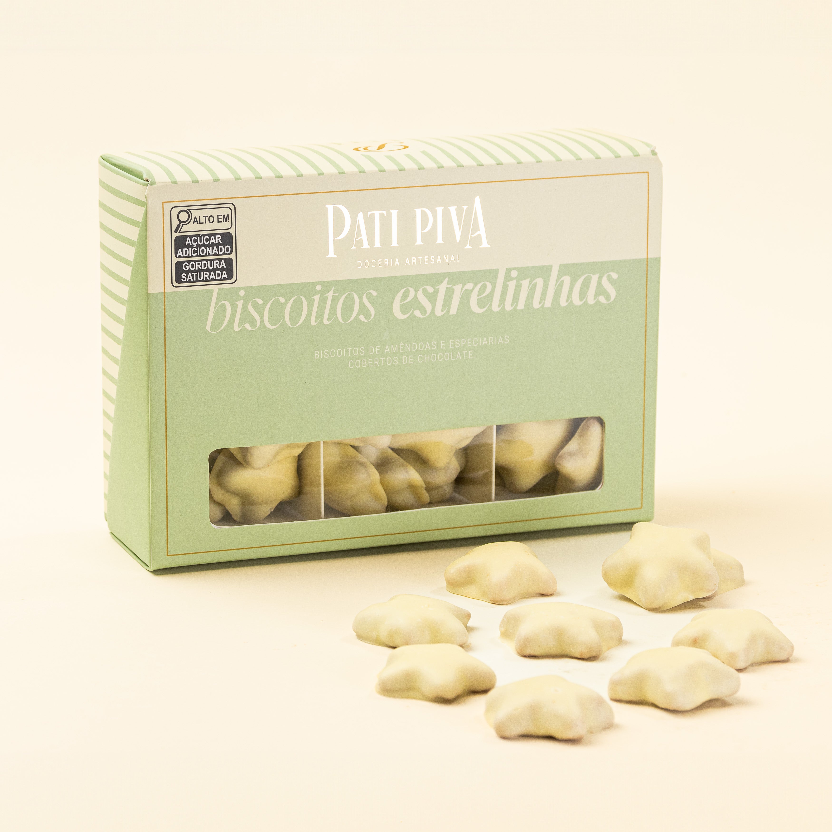 Biscoitos Estrelinhas Brancas Pati Piva | Chocolate Branco